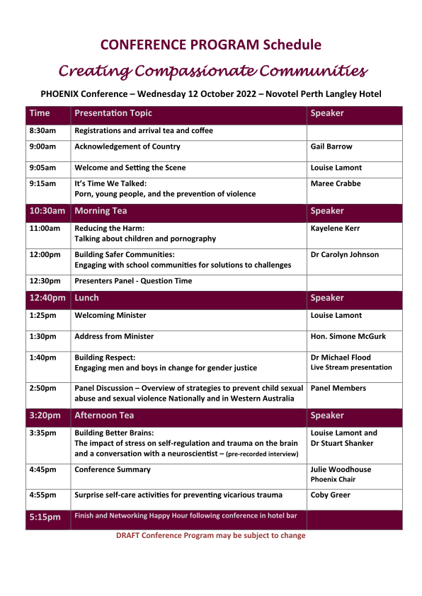 Program - Phoenix Support & Advocacy Service Inc